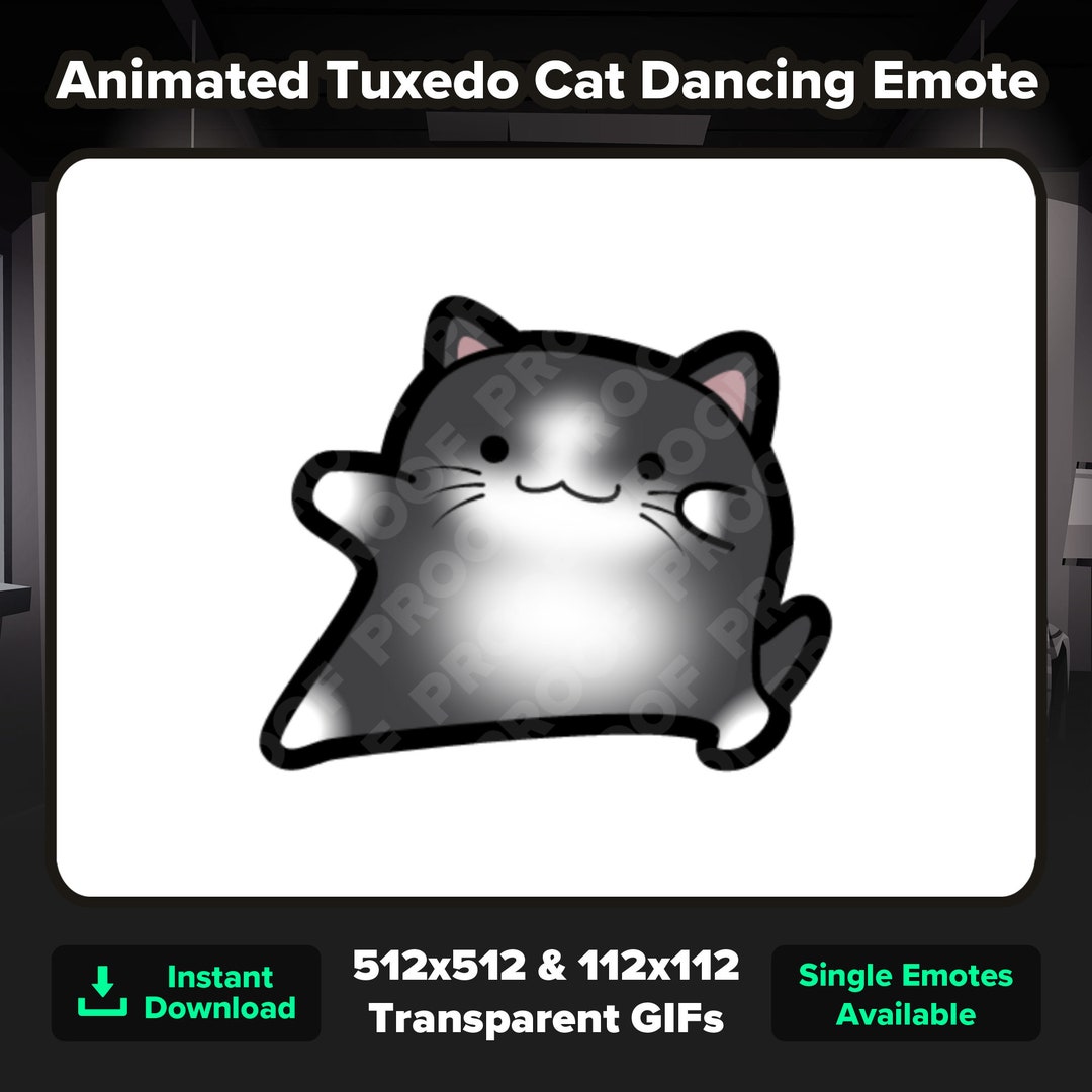 Animated Tuxedo Cat Dancing Emote for Twitch or Discord, Cat Dance ...