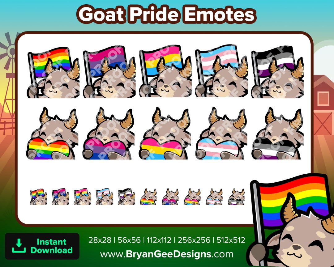 Goat Pride Twitch Emotes, Youtube Emotes, Discord Emotes, Kick Emotes ...