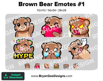 Brown Bear Emotes | Etsy