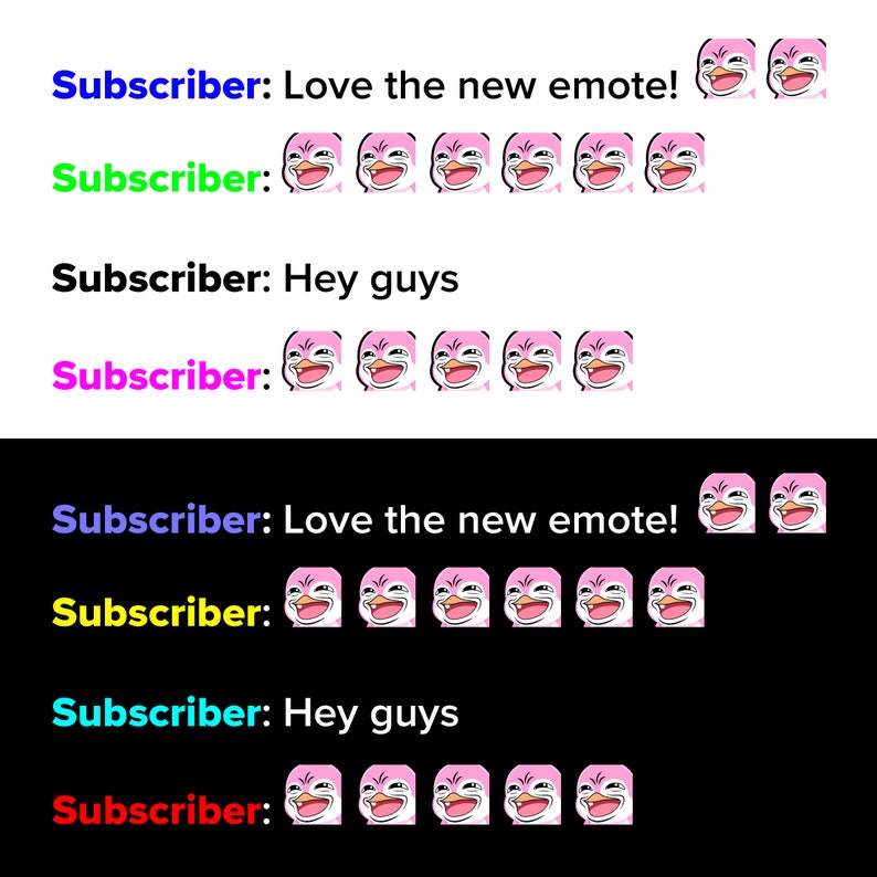 Pink Penguin Twitch Emotes Uno Reverse KEKW Gasp Big Brain - Etsy