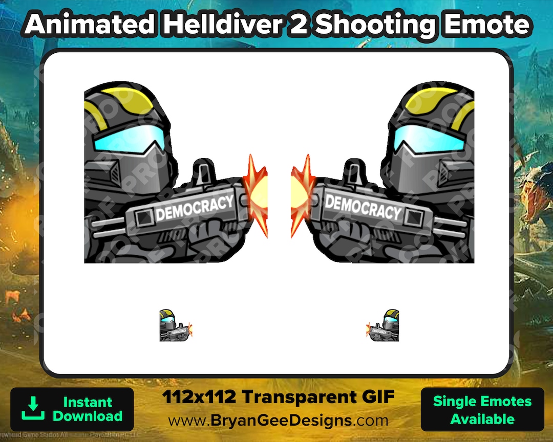 Animated Helldivers 2 Inspired Emotes for Twitch, Discord, Kick, Rumble ...