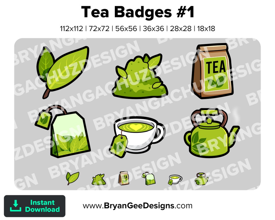 Tea Twitch Badges Bit Badges Channel Points Discord Badges Youtube ...