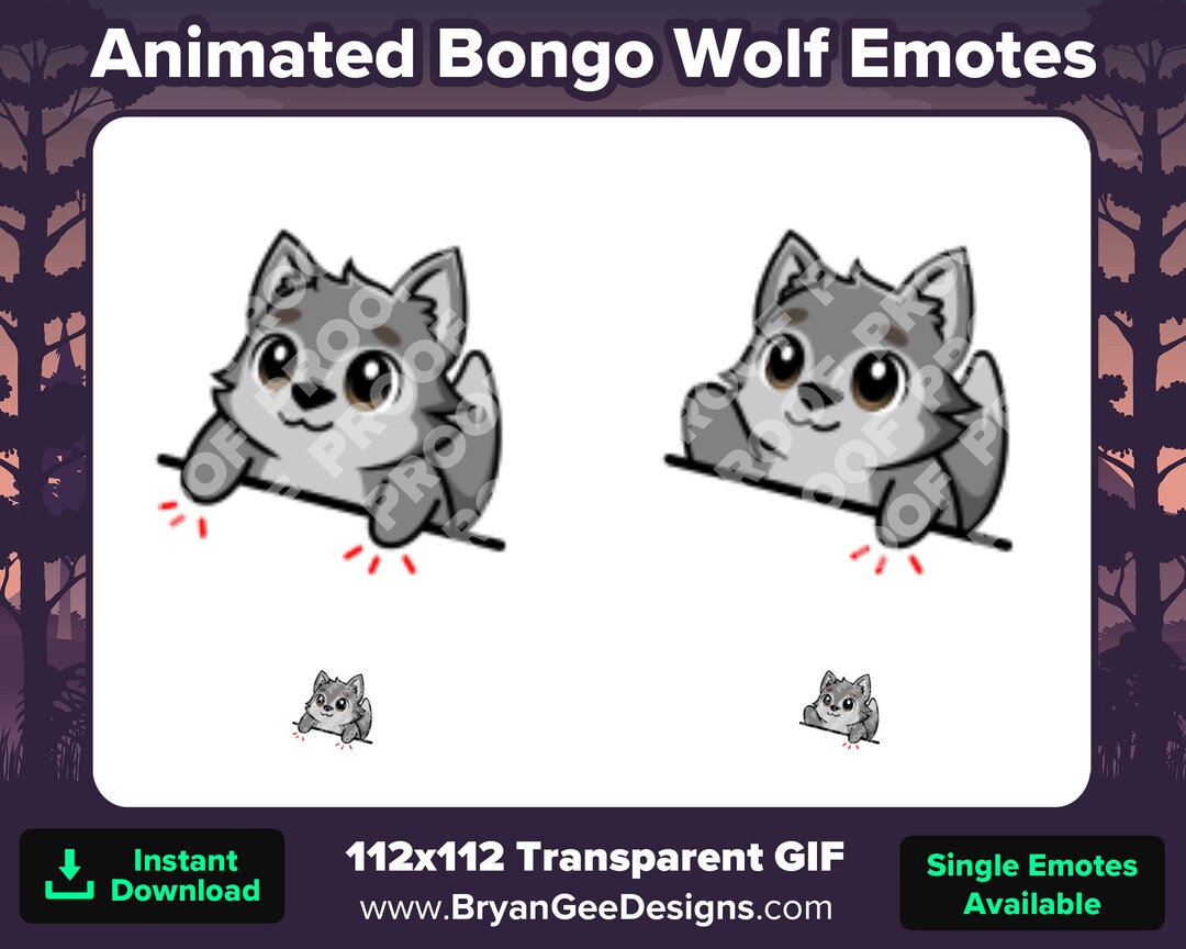 Animated Bongo Wolf Emotes for Twitch or Discord - Etsy