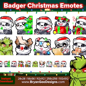 Badger Christmas Twitch Emotes for Streaming Youtube Emotes Discord ...