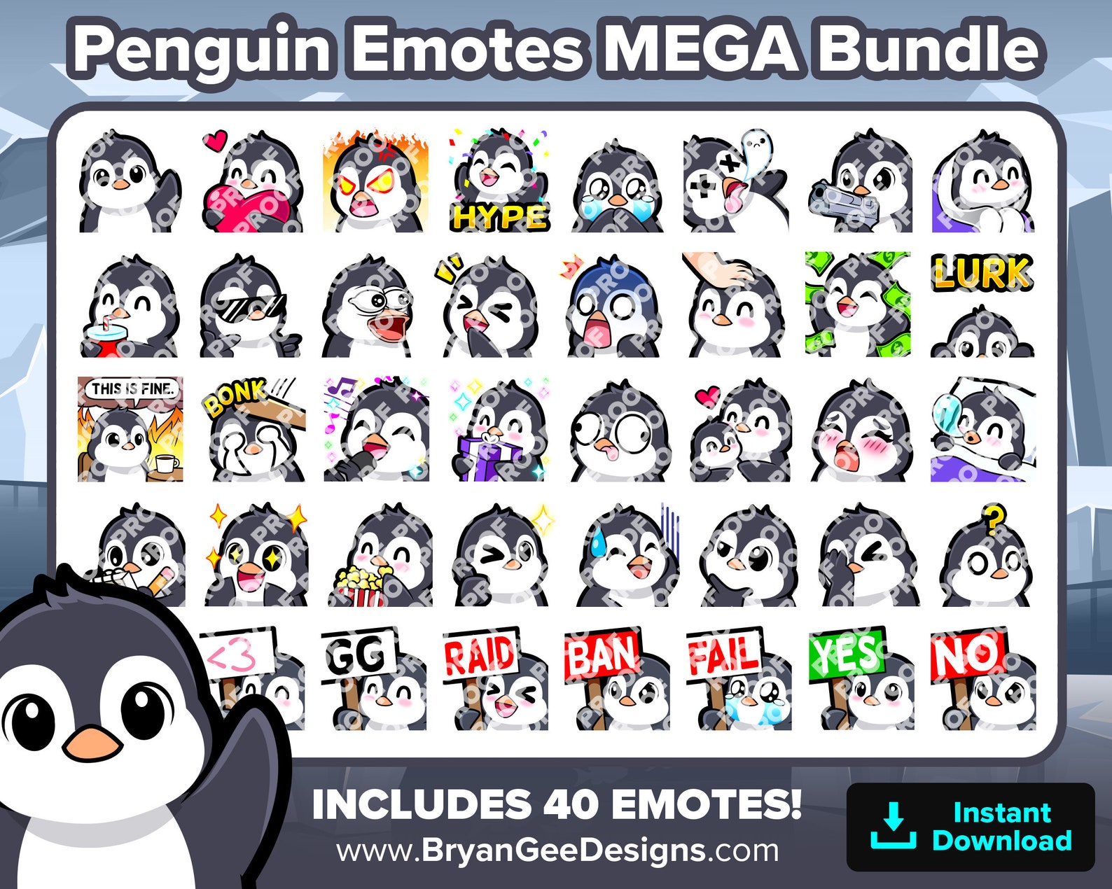 Penguin Twitch Emotes MEGA Bundle for Streaming Youtube Emotes - Etsy