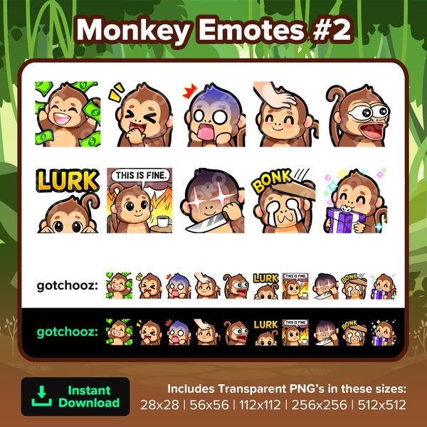 Monkey Discord Emotes - Etsy