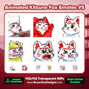 Animated Kitsune Fox Twitch Emotes Let Them Cook, Blankie, Salute ...