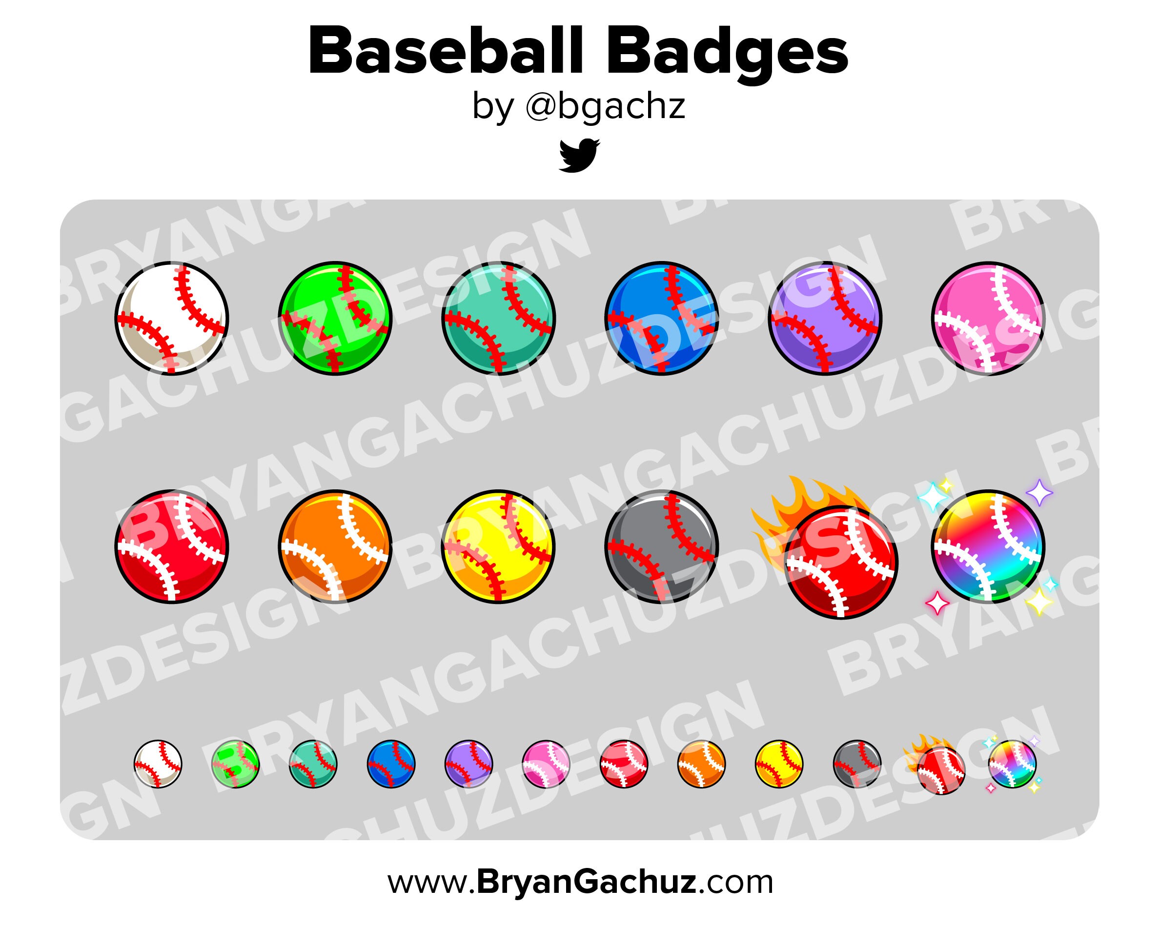 Baseball Twitch Badges Bit Badges Channel Points Discord Badges Youtube ...