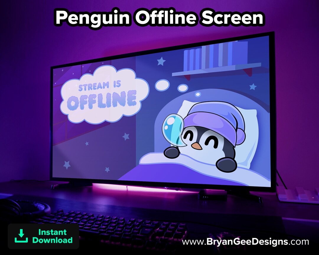 Penguin Twitch Offline Screen Offline Scene, Twitch Graphics, Streamer ...