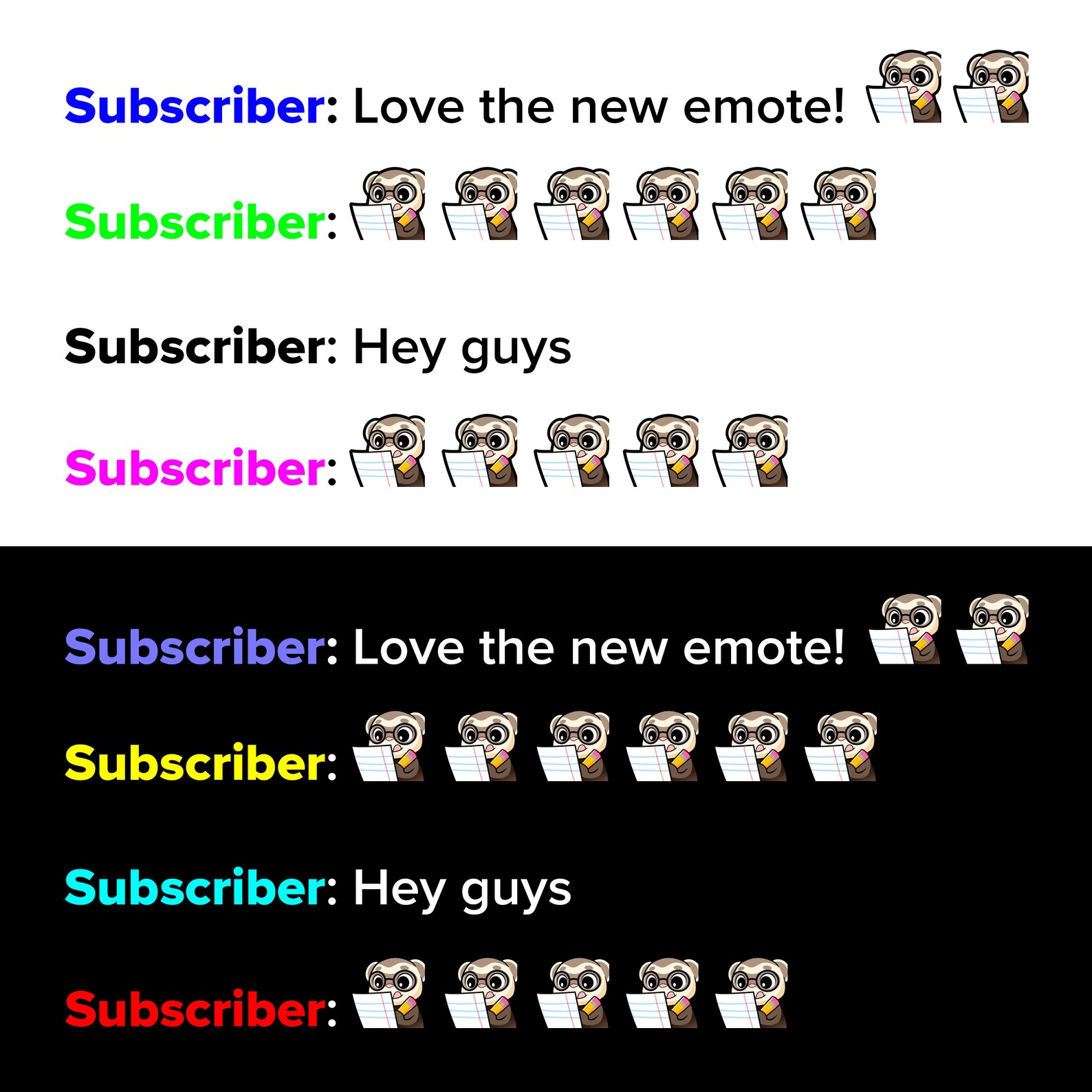 Ferret Twitch Emotes Derp Hug Gasm Sleep Study Notes Wow for - Etsy