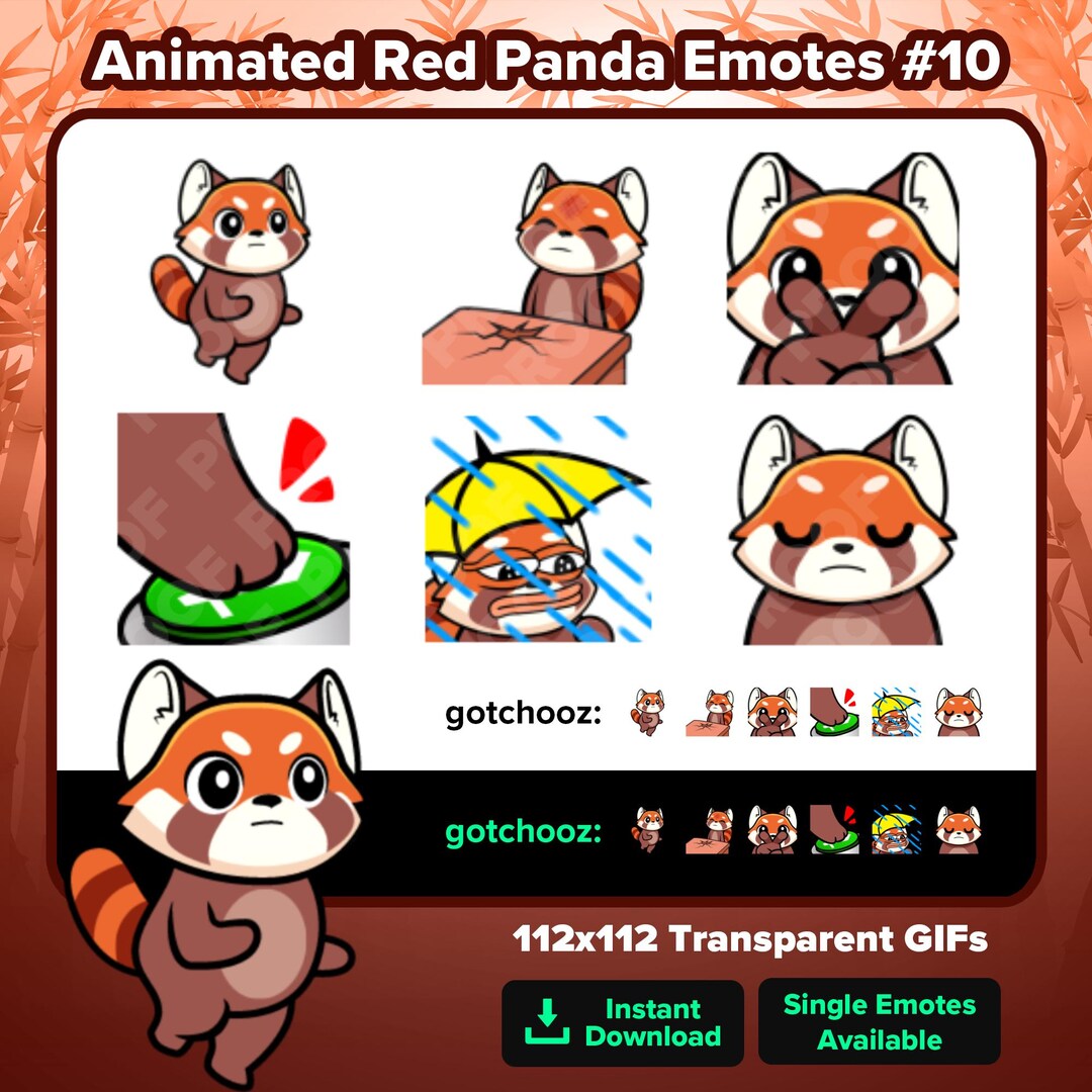 Animated Red Panda Emotes Pack #10 | Run, Head Slam, I See You, Mod ...