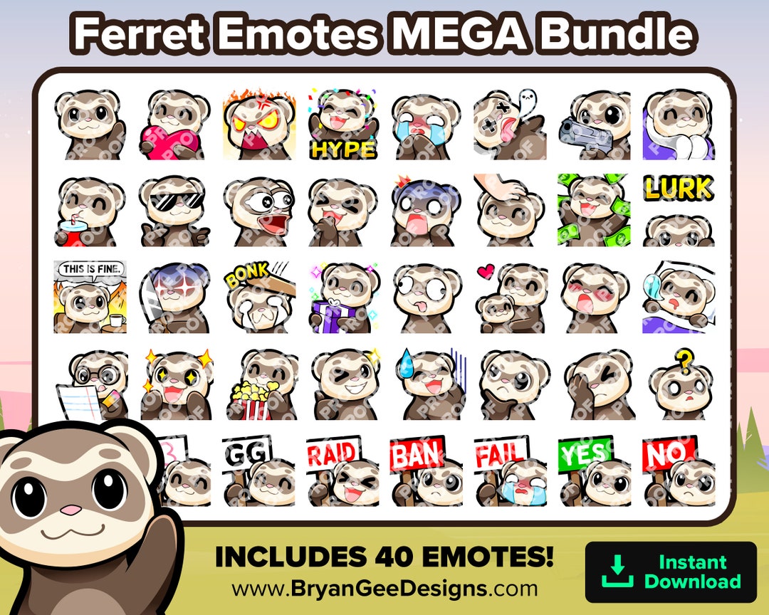 Ferret Twitch Emotes MEGA Bundle for Streaming Youtube - Etsy Canada