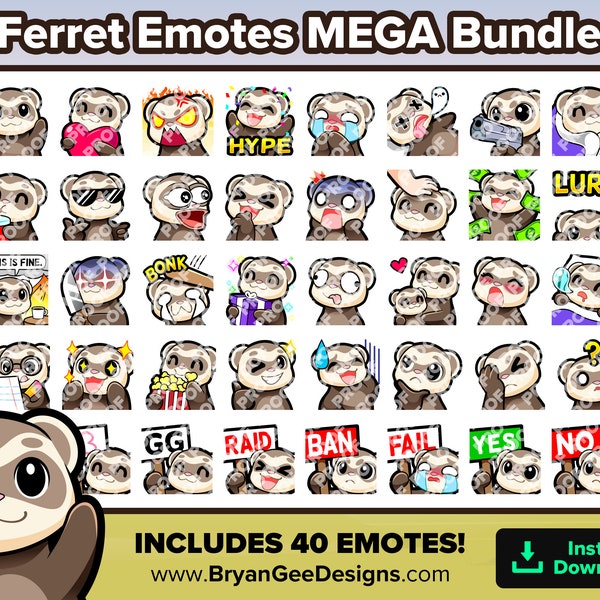 Twitch Ferret Emotes - Etsy Australia