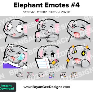 Elephant Twitch Emotes Derp Hug Gasm Sleep Notes Study Wow Youtube ...