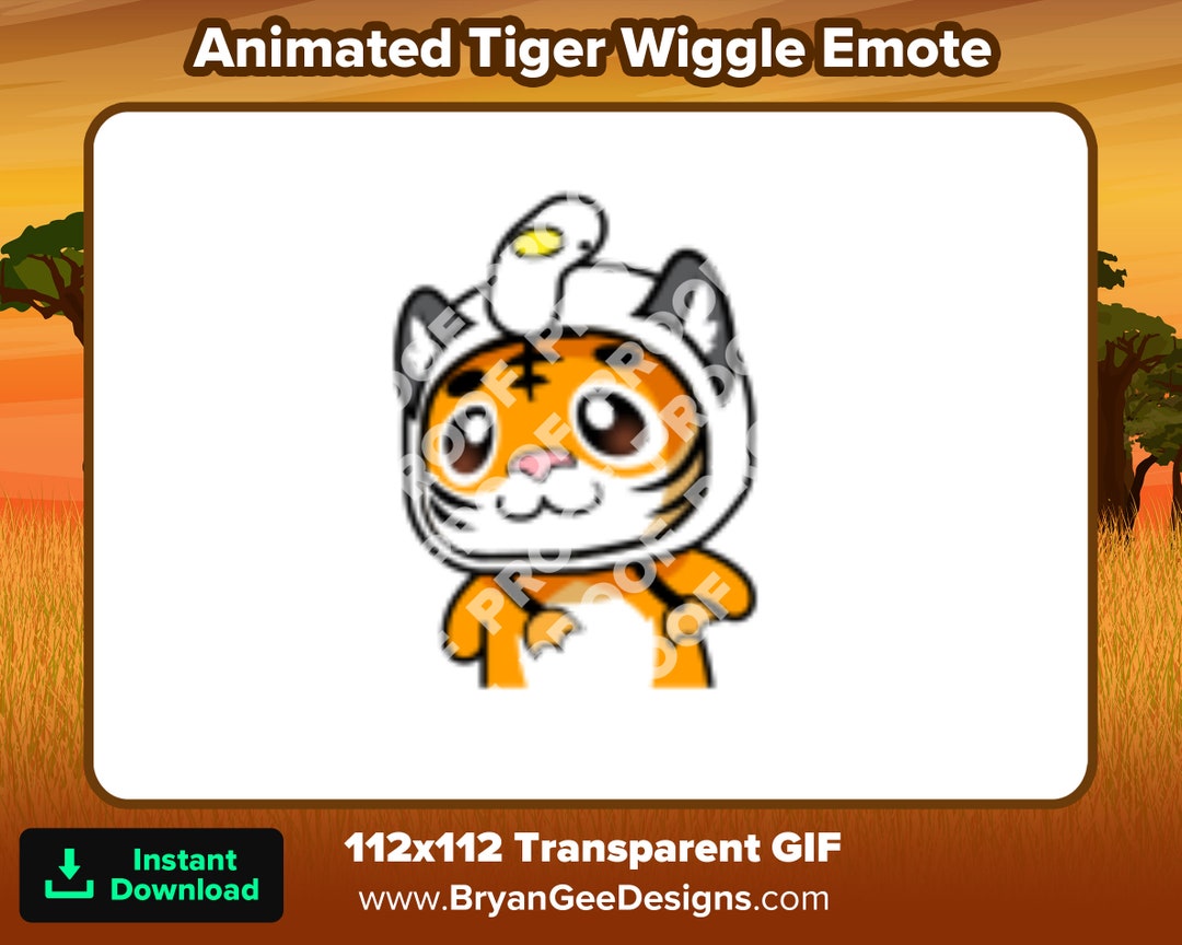 Animated Tiger Wiggle Emote for Twitch or Discord - Etsy