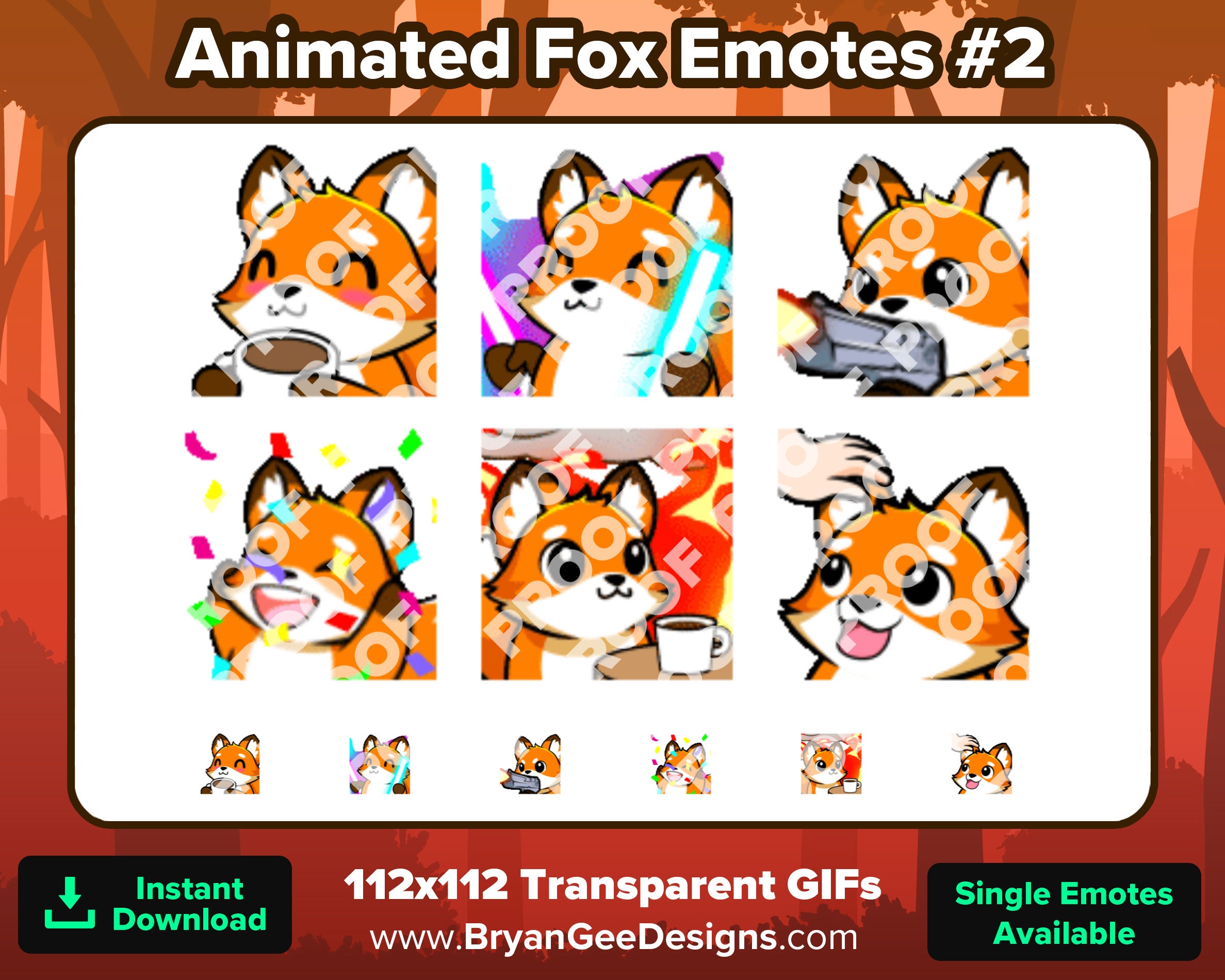 Halloween Fox Emotes - Etsy