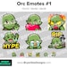 Orc Goblin Twitch Emotes for Streaming Wave Love Rage HYPE Sad - Etsy