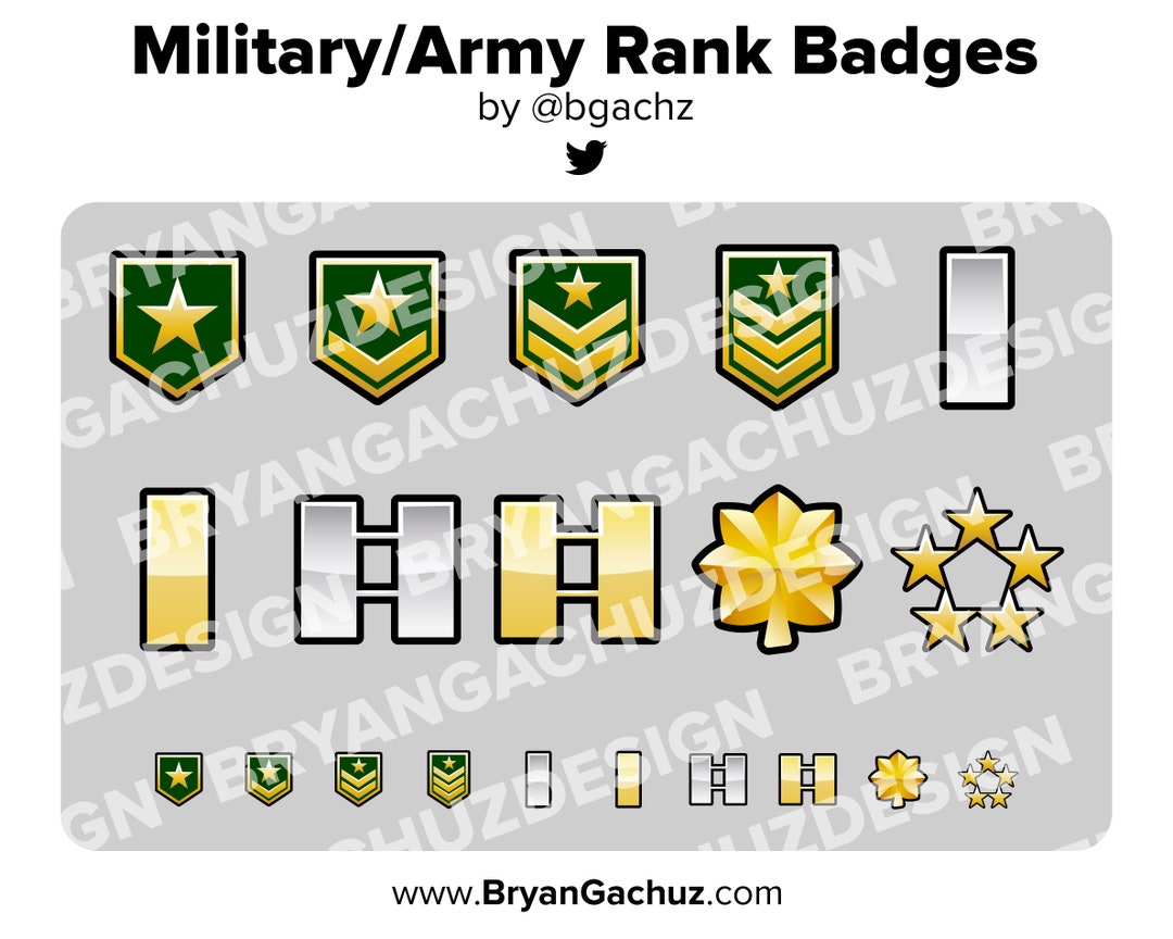 Army Rank Twitch Badges Bit Badges Channel Points Discord - Etsy