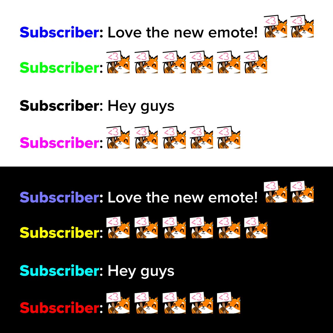 Fox Twitch Emotes Heart Sign 10 Sign GG Sign Raid Sign Ban - Etsy