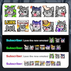 Wolf Twitch Emotes MEGA Bundle for Streaming, Youtube Emotes, Discord ...