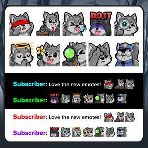 Wolf Twitch Emotes Blind Business Tongue Do It SUS Pray Flower Sniper L ...