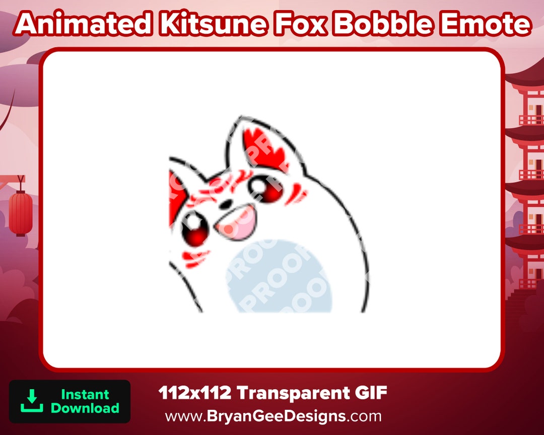 Animated Kitsune Fox Bobble Emote for Twitch or Discord - Etsy