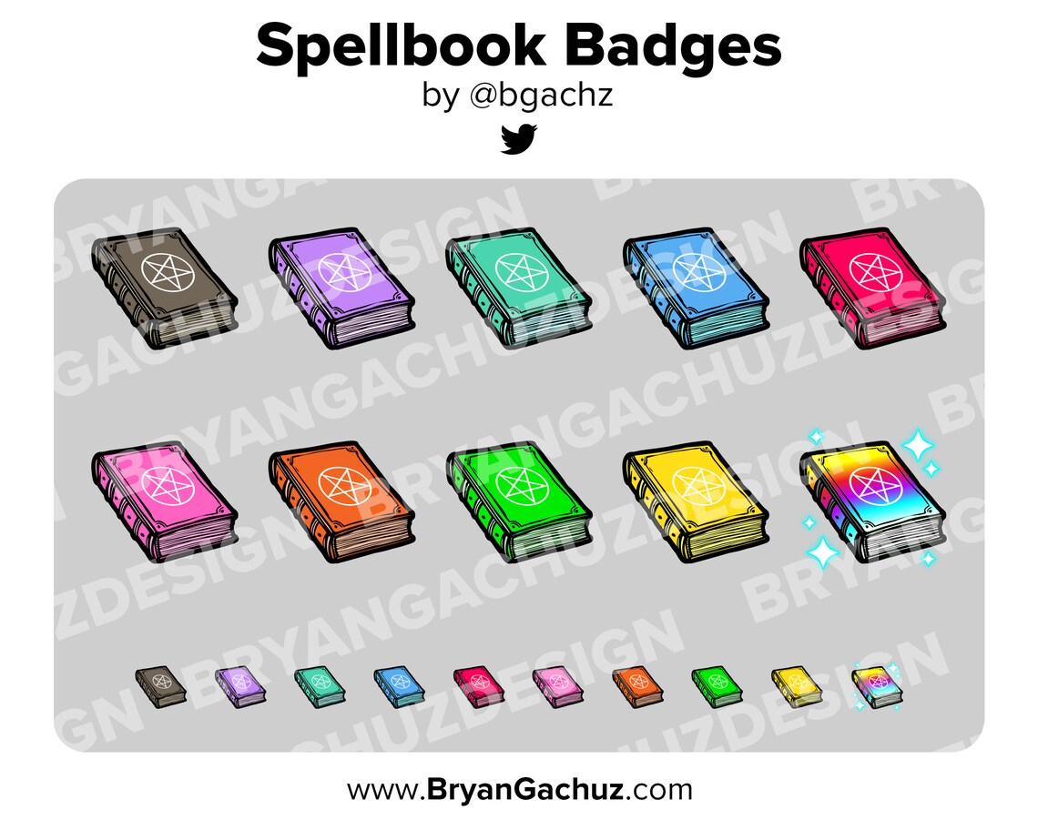 Spellbook Twitch Badges Bit Badges Channel Points Discord - Etsy