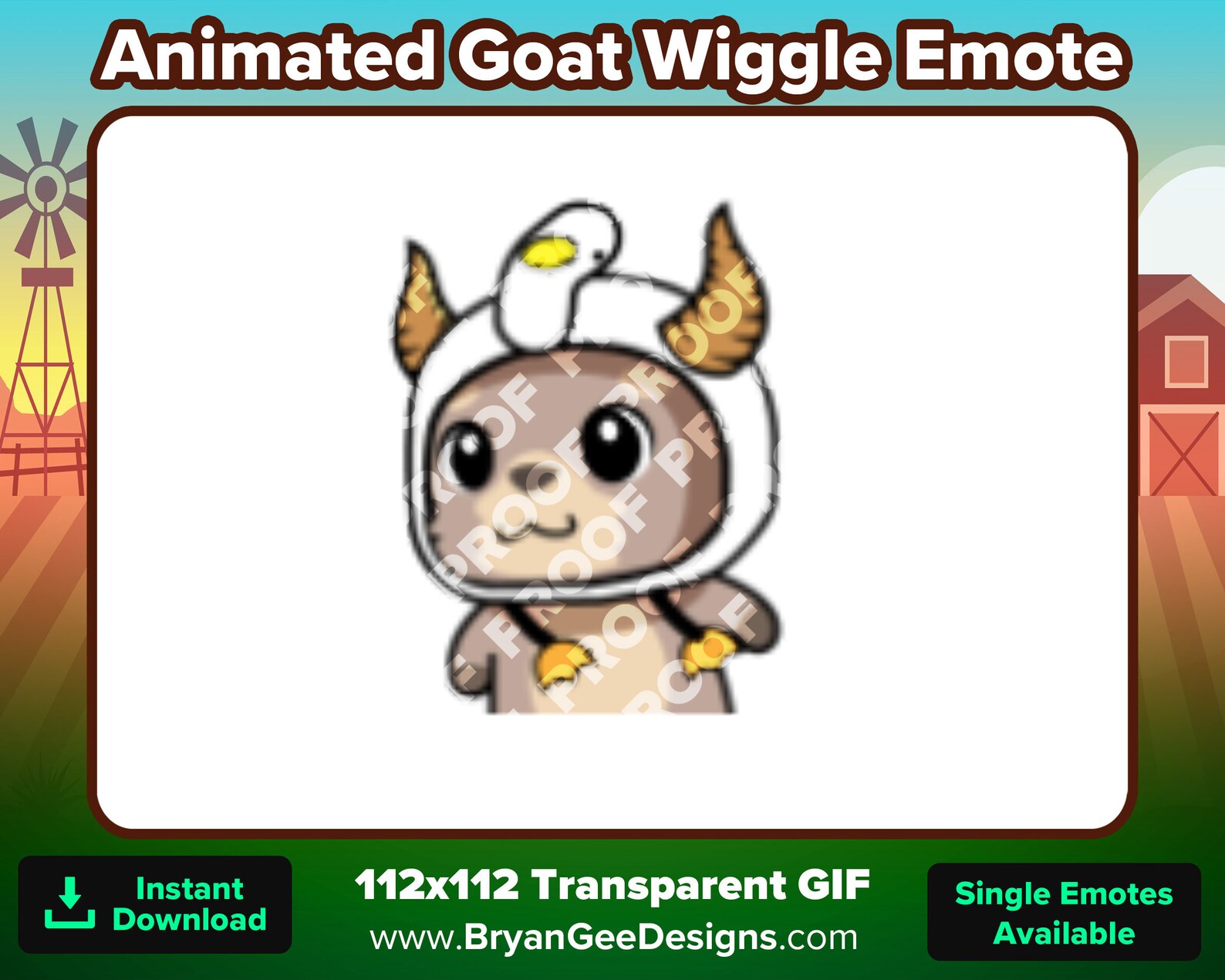 Animated Goat Wiggle Emote for Twitch or Discord - Etsy
