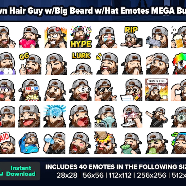 Twitch Emotes Male With Beard - Etsy