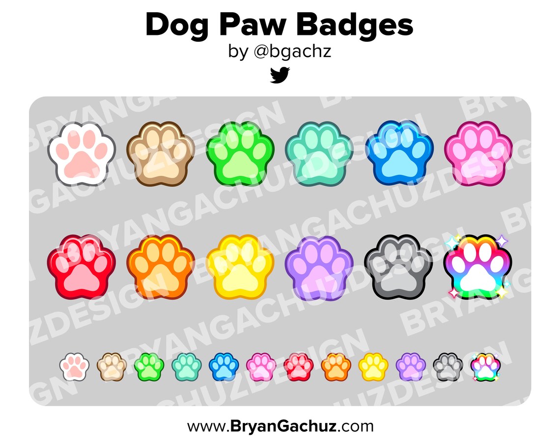 Dog Paw Twitch Badges Bit Badges Channel Points Discord Badges - Etsy