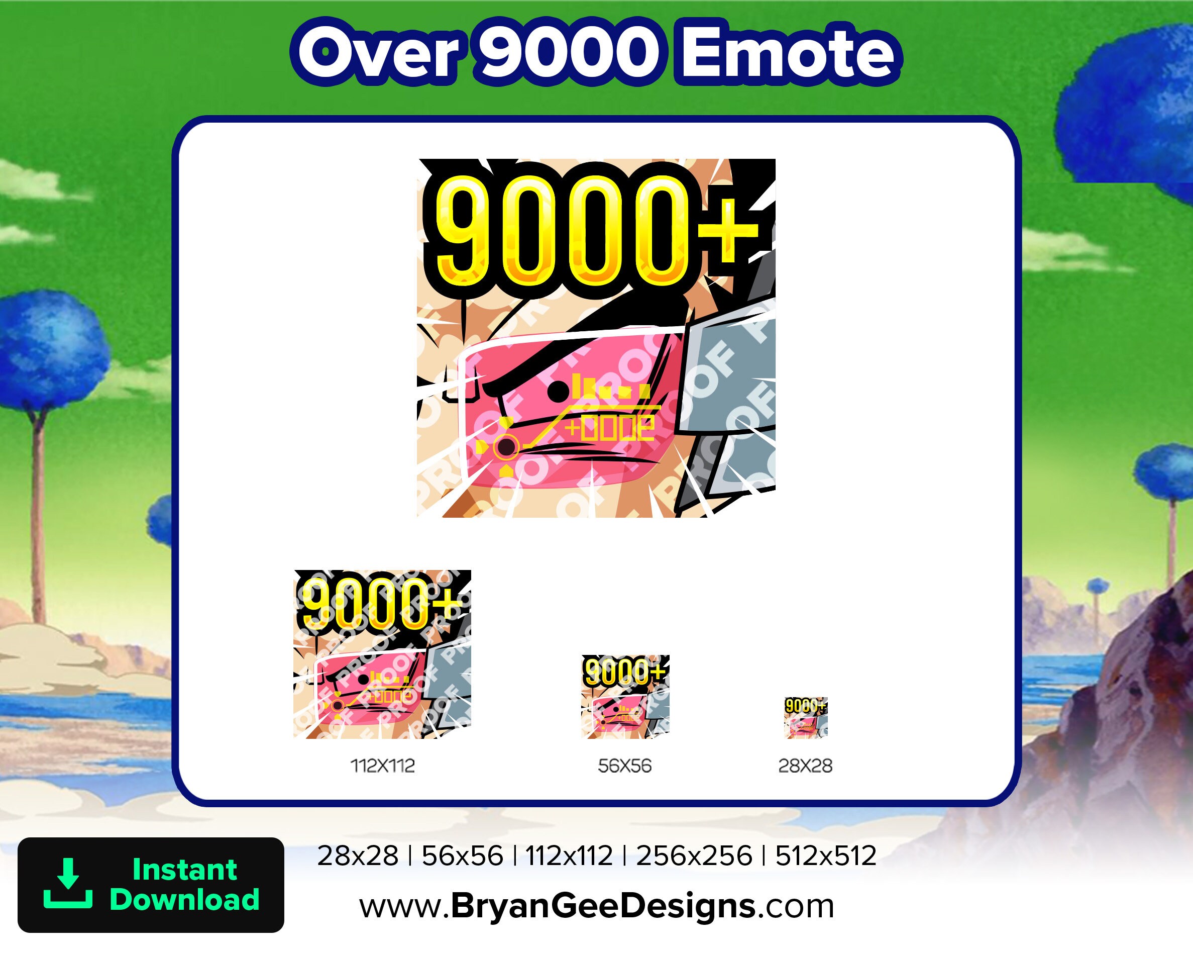 Power Level Over 9000 Emote for Twitch Discord or Youtube - Etsy