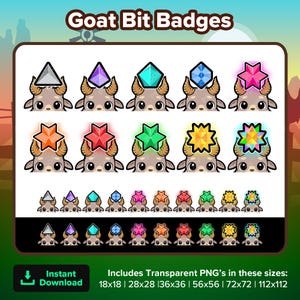 Goat Bit Badges | Twitch Bits Badges | Bits | Cute Goats | Goat Badges ...