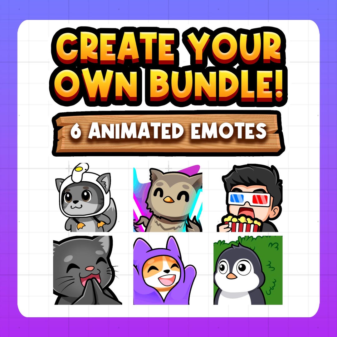 Create Your Own Animated Bundle (6 Emotes) for Twitch, Kick, Tiktok ...