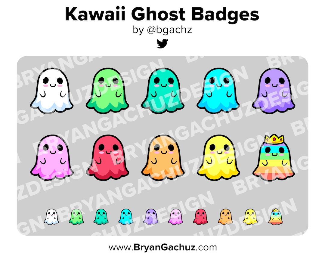 Kawaii Ghost Twitch Badges Bit Badges Channel Points Discord Badges ...