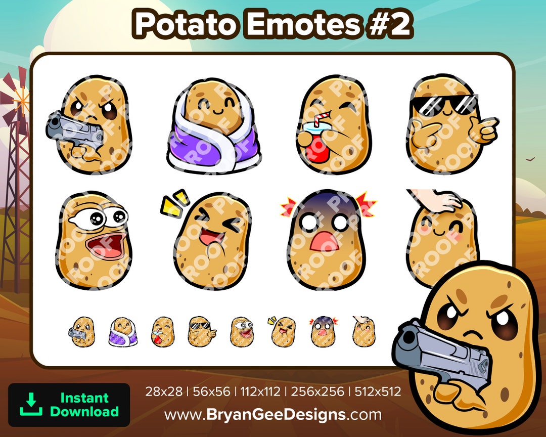 Papa Twitch Emotes Gun Cozy Sip Cool Pog Lul Scared Head Pat Etsy España