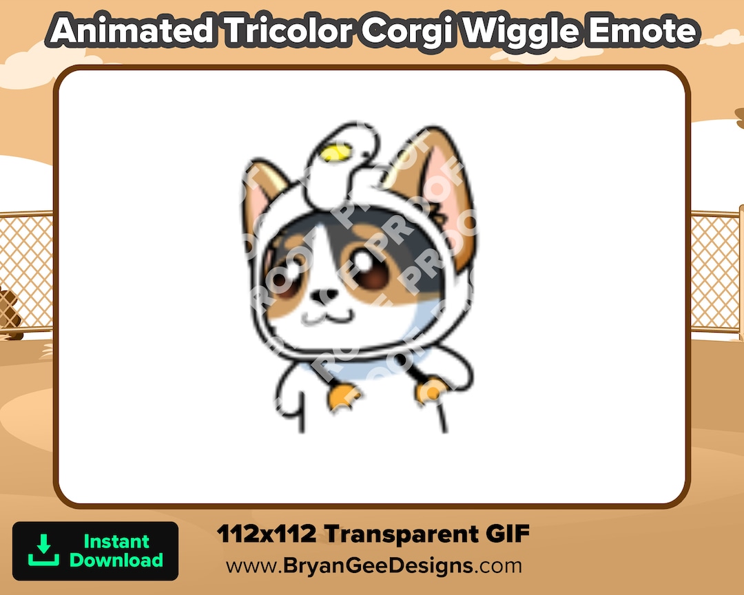 Animated Tricolor Corgi Wiggle Emote for Twitch or Discord - Etsy