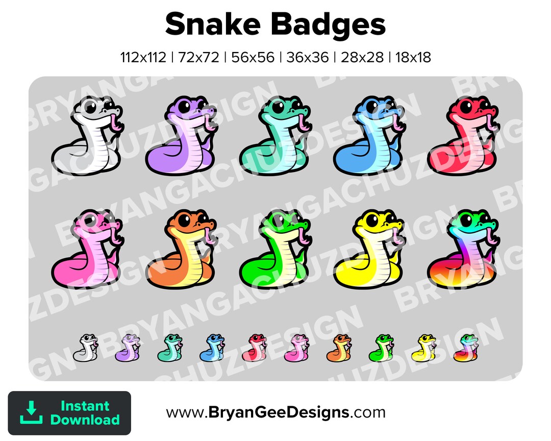 Snake Twitch Badges Bit Badges Channel Points Discord Badges Youtube ...