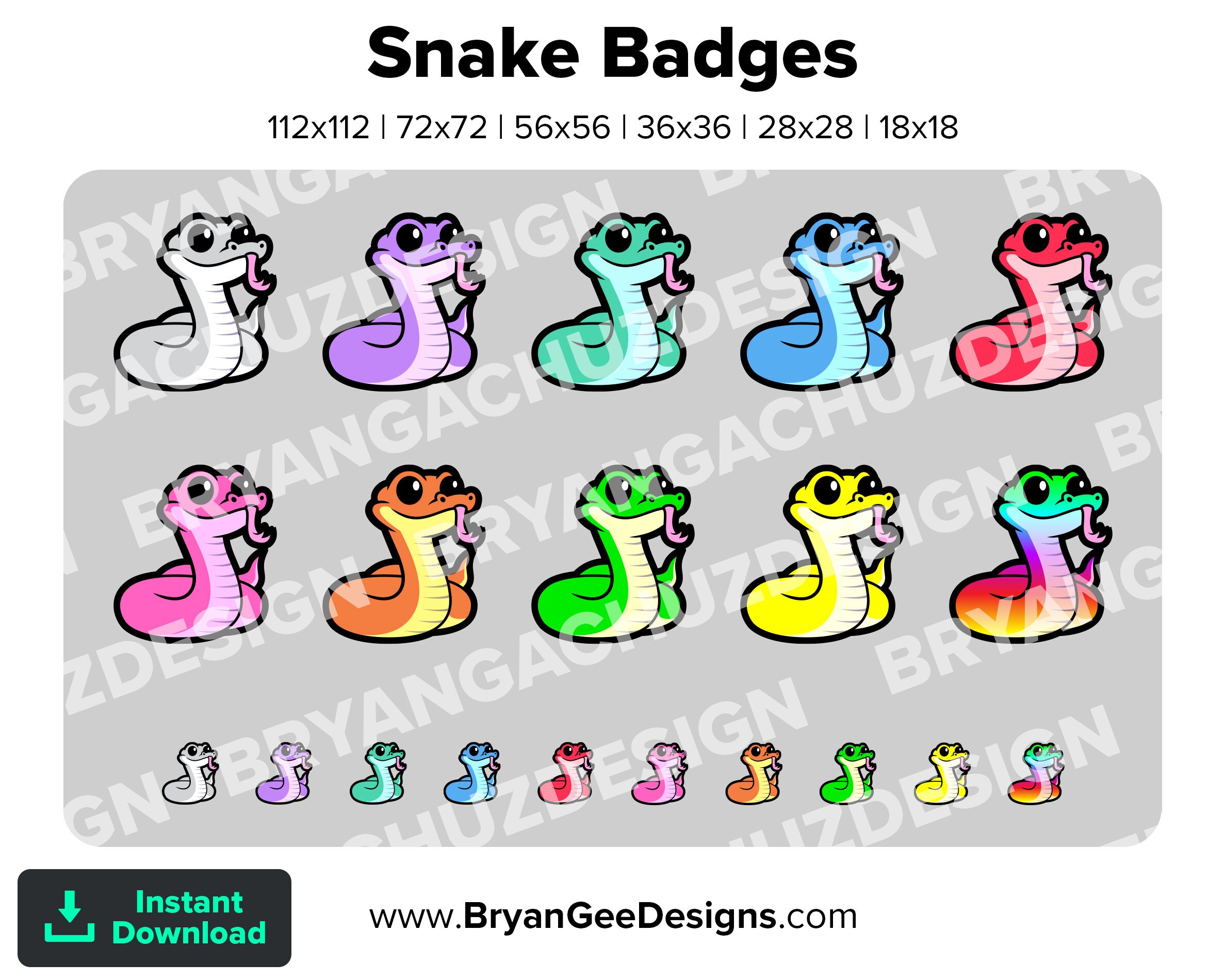 Snake Twitch Badges Bit Badges Channel Points Discord Badges - Etsy