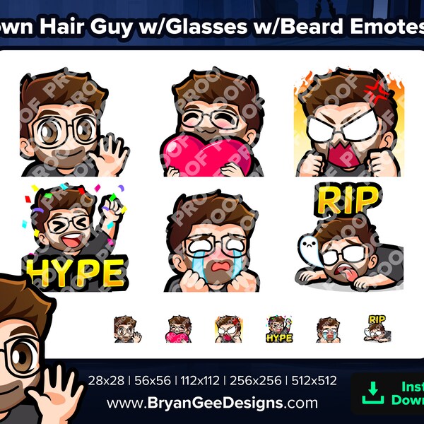 Twitch Emote Brown Hair Guy - Etsy