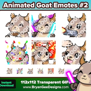 Animated Goat Emotes Sip Rave Dance Gun Hype Party This is Fine Head ...