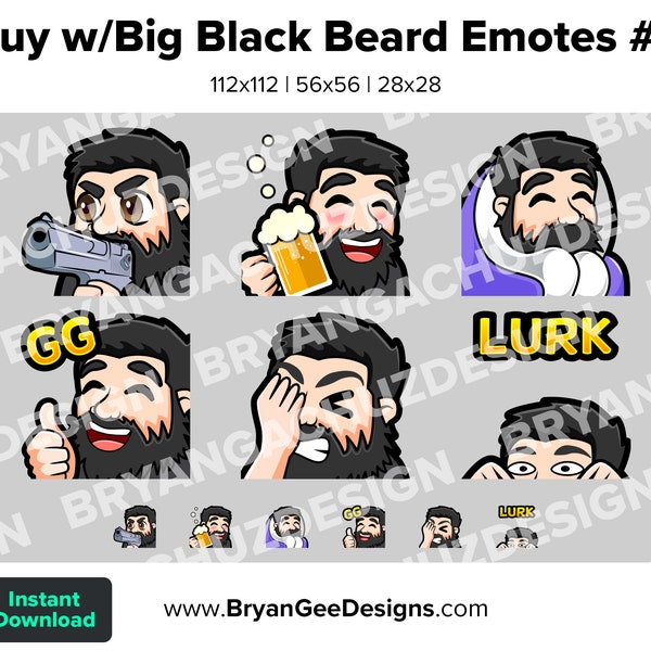 Twitch Emotes Bald With Beard - Etsy