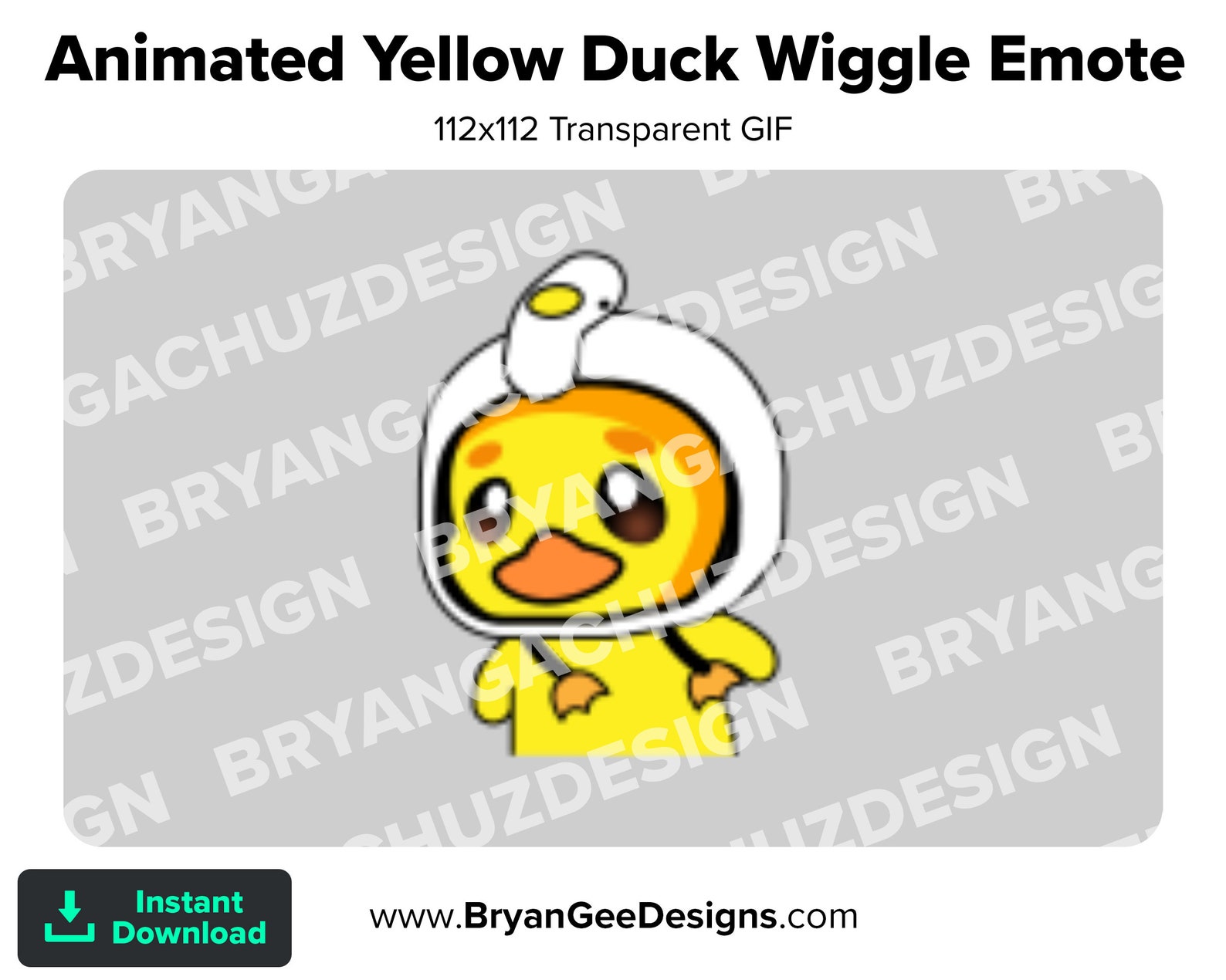 Animated Yellow Duck Wiggle Emote for Twitch or Discord - Etsy Canada