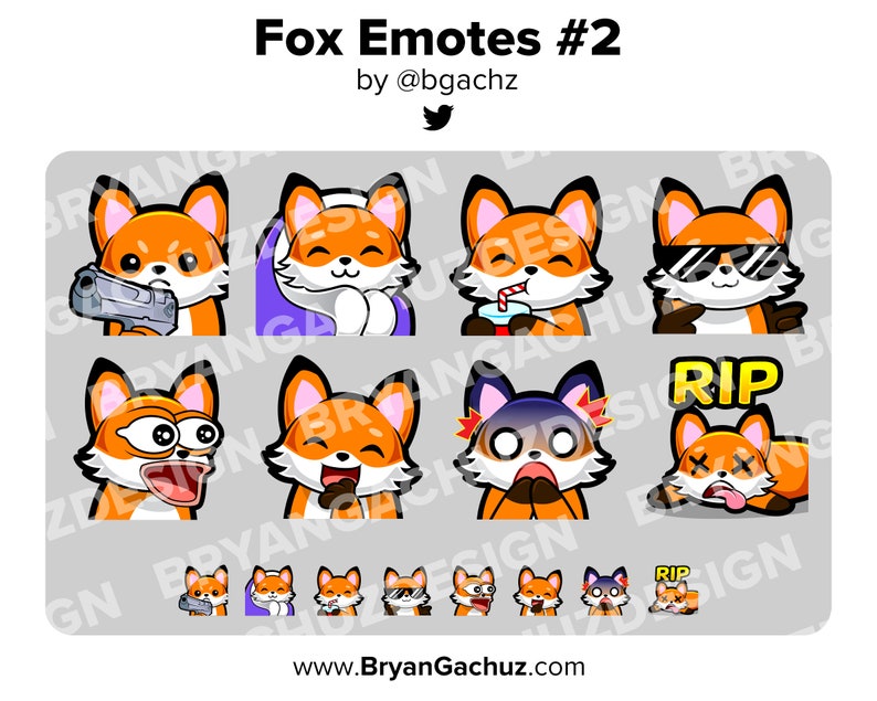 Fox Emotes 2 For Twitch Discord Or Youtube Etsy