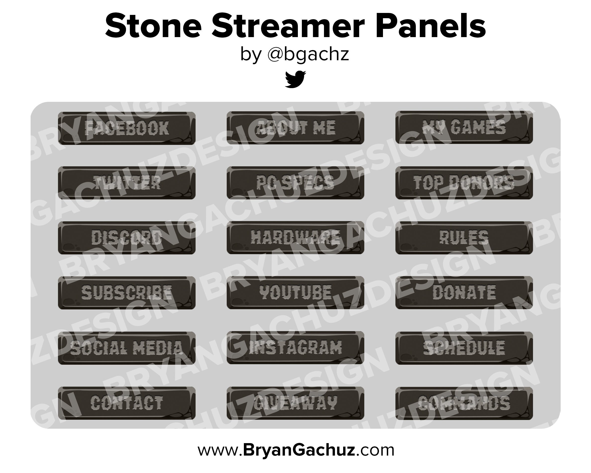 Stone Streamer Panels for Twitch, Discord or Youtube - Etsy