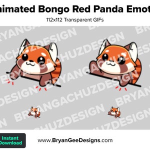 Animated Bongo Red Panda Emotes for Twitch or Discord - Etsy