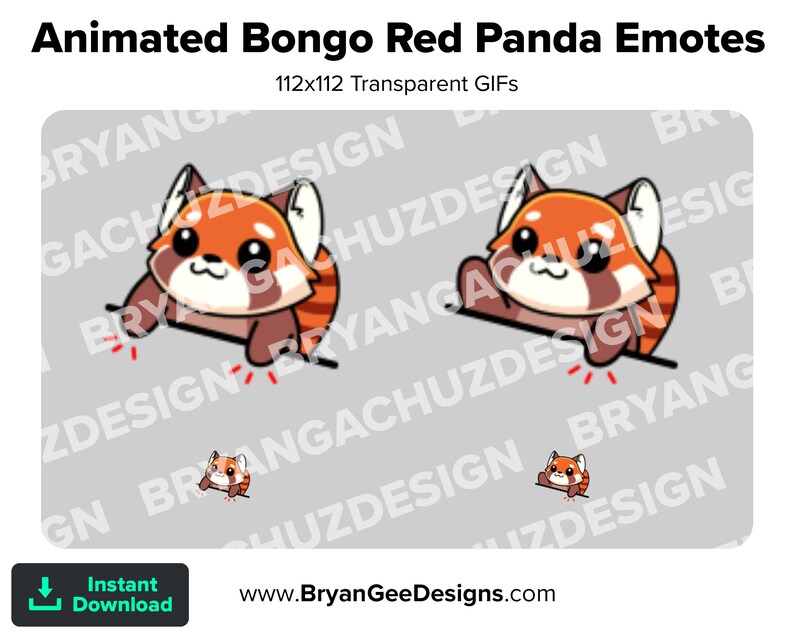 Animated Bongo Red Panda Emotes for Twitch or Discord - Etsy