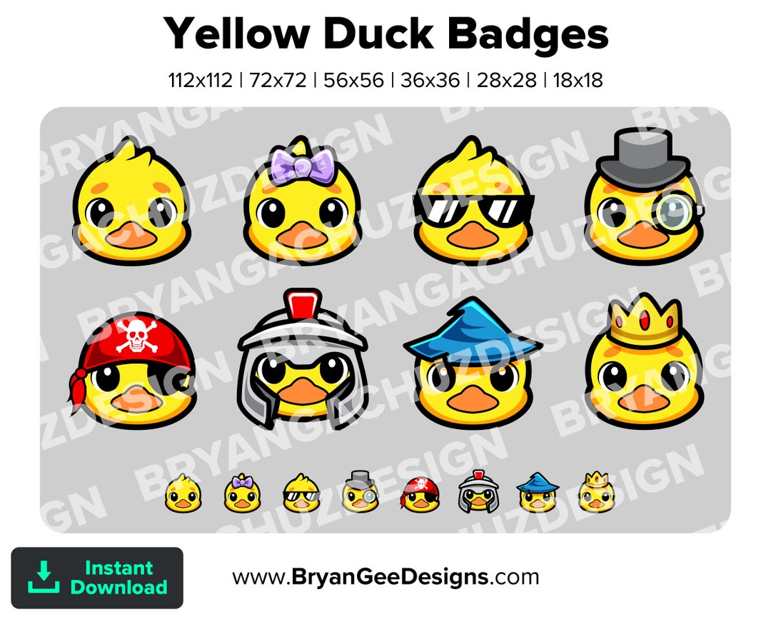Yellow Duck Twitch Badges Bit Badges Channel Points Discord - Etsy