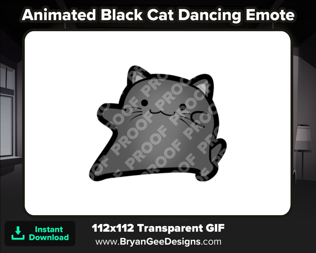 Animated Black Cat Dancing Emote for Twitch or Discord, Cat Dance Emote ...