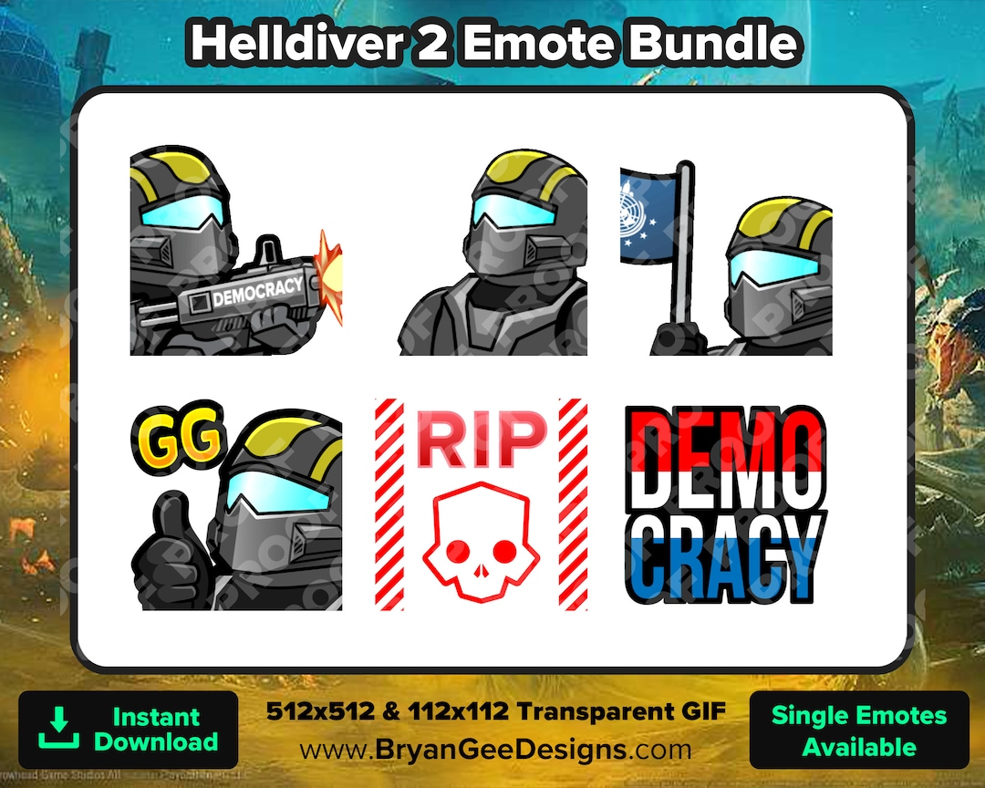 Animated Helldivers 2 Inspired Emotes for Twitch, Discord, Kick, Rumble ...