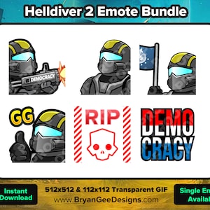 Animated Helldivers 2 Inspired Emotes for Twitch, Discord, Kick, Rumble ...